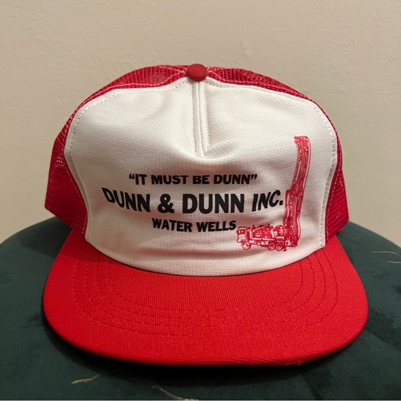Accessories | Vintage Snapback Red Trucker Hat Mesh Dunn Dunn Water ...